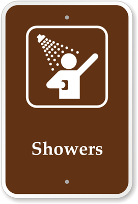 Showers Sign - Campground Sign, Park Sign & Guide Sign, SKU: K-7998