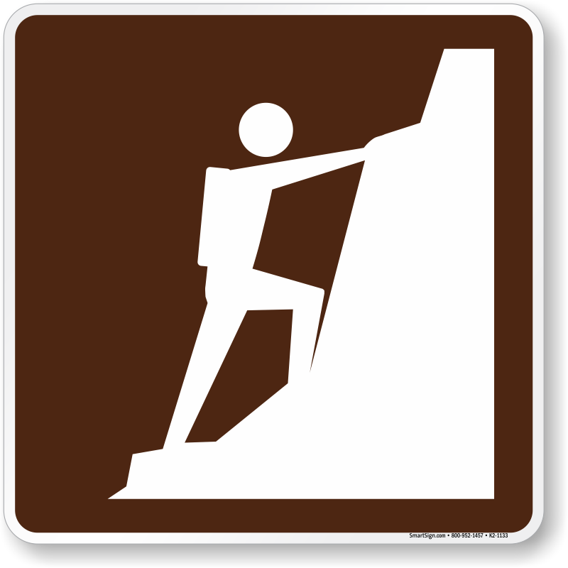 Climbing Symbol Sign For Campsite, SKU: K2-1133