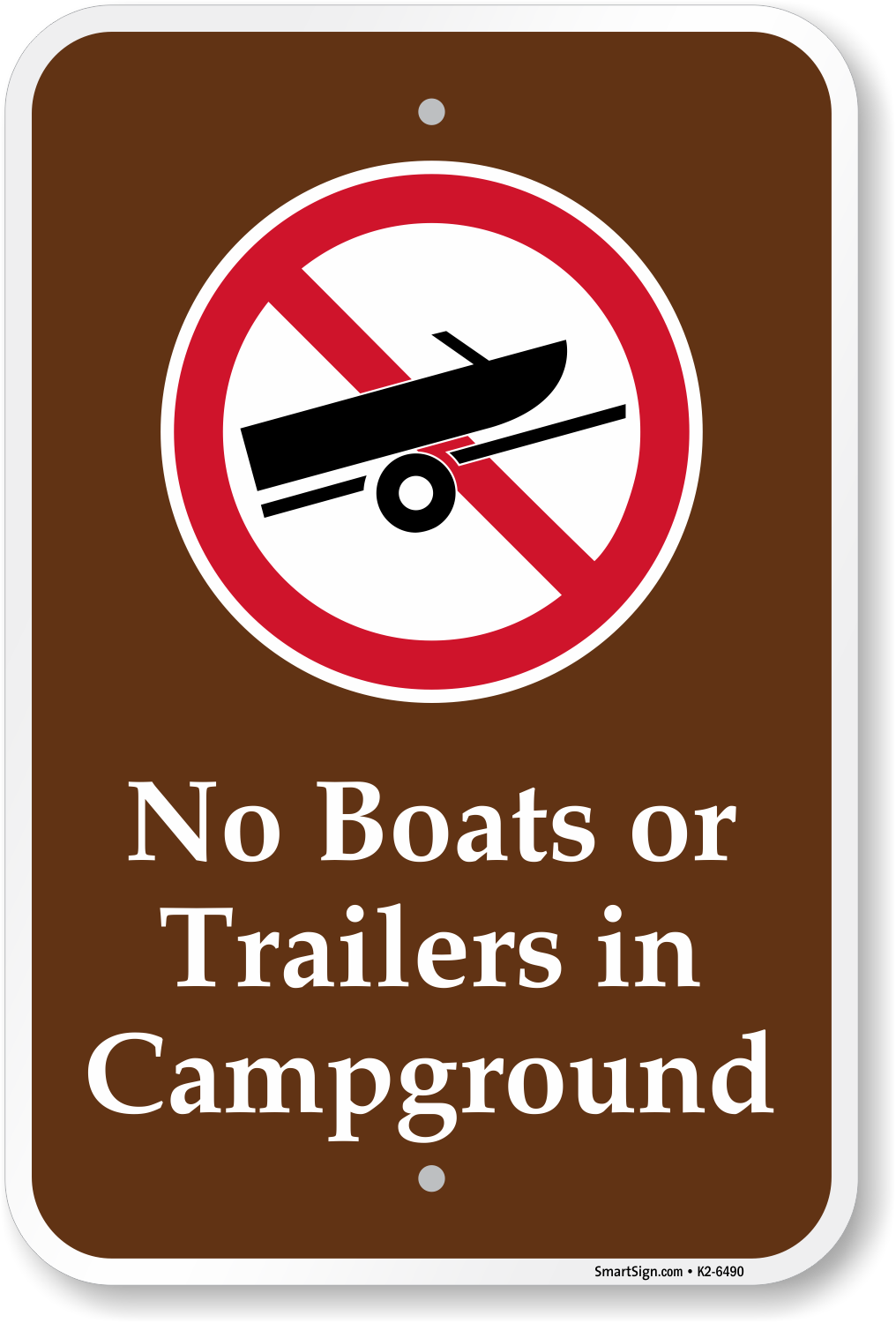 No Boats Or Trailers In Campground Sign With Symbol, SKU: K2-6490