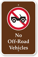 No Off-Road Vehicles Sign - Campground Sign & Guide Sign, SKU: K-7936